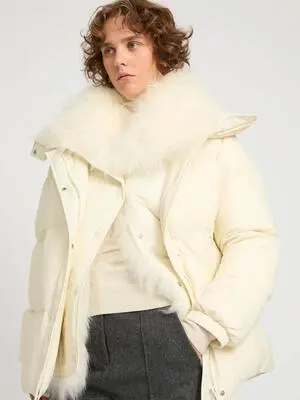 YVES SALOMON Mid-length Down Jacket - Multicolor