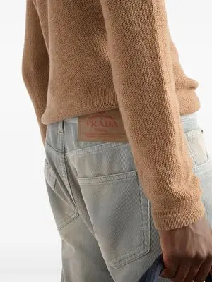 Prada Cotton Classic Fit Trousers - Blue