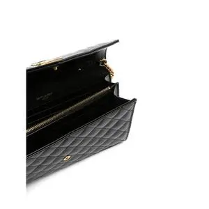 Saint Laurent Calf Leather Cross Body Bag - Black