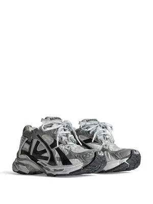 Balenciaga Nylon And Suede-like Fabric Runner Sneakers - Gray