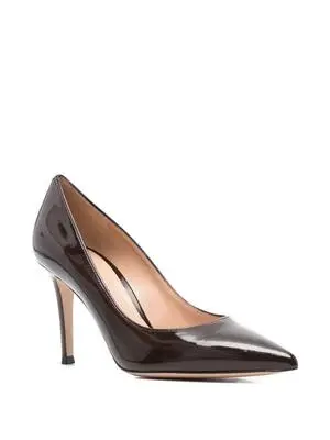 GIANVITO ROSSI Glossy Nappa Leather Pumps - Red