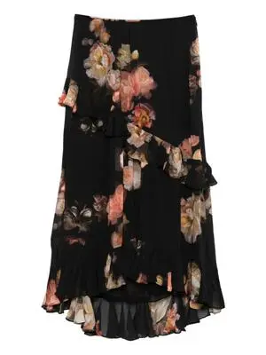 Zimmermann Gonna Midi Asimmetrica Hypnotic - Black