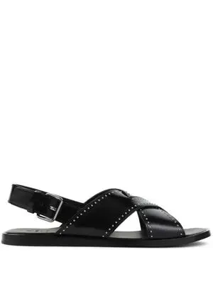 Church's Stud-embellished Crossover Flat Sandals - Black