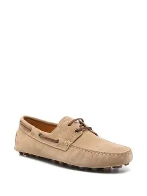 TOD'S Suede Gommino Bubble Lace-up Boat Loafers