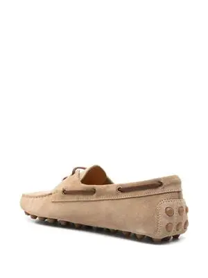 TOD'S Suede Gommino Bubble Lace-up Boat Loafers - Multicolor