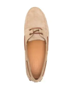 TOD'S Suede Gommino Bubble Lace-up Boat Loafers - Multicolor