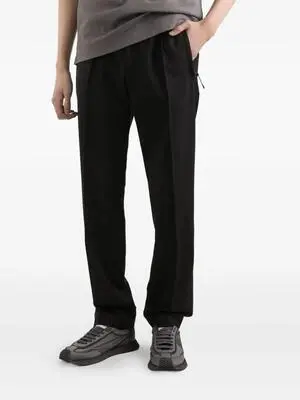 Dolce & Gabbana Drawstring-waist Wool Blend Tapered Trousers - Black