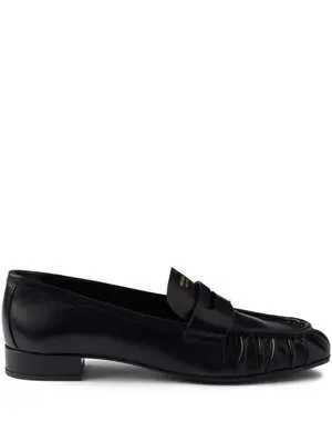 Prada Leather Penny Loafers - Black
