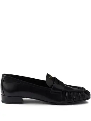 Prada Leather Penny Loafers - Black