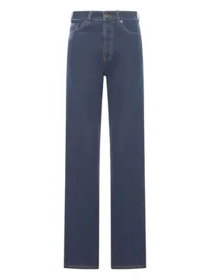 Miu Miu Embroidered-logo Jeans - Blue