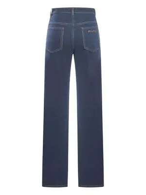 Miu Miu Embroidered-logo Jeans - Blue