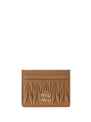 Miu Miu Matelassé Nappa Leather Card Holder - Multicolor