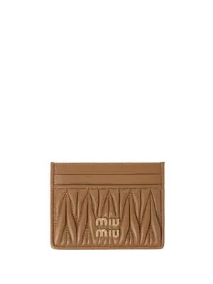Miu Miu Portacarte In Nappa Matelass - Multicolor
