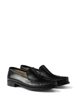 Prada Brushed Fumé Leather Loafers