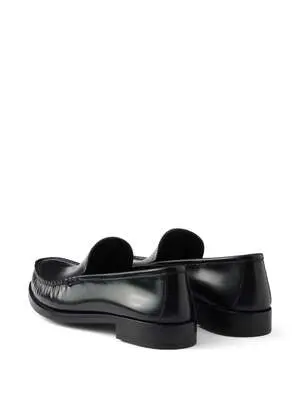 Prada Brushed Fumé Leather Loafers