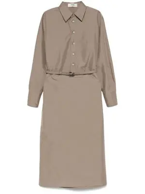 Fendi Poplin Belted Shirt Dress