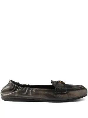 Prada Deconstructed And Flexible Nappa Leather Loafers - Black