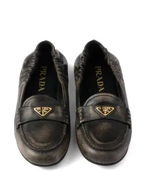 Prada Deconstructed And Flexible Nappa Leather Loafers