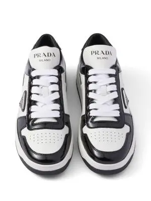 Prada Downtown Leather Sneakers - Black
