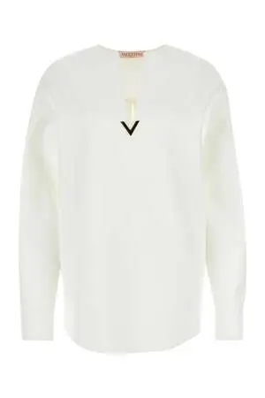 Valentino Garavani Cotton Blend Blouse - White