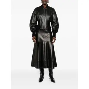 Alaïa Leather Zip Jacket - Black