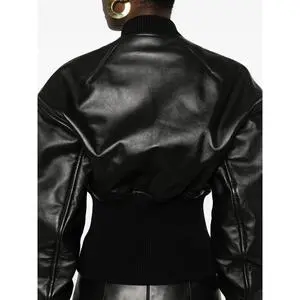 Alaïa Leather Zip Jacket - Black