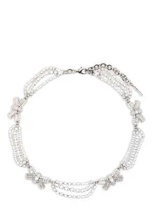Alessandra Rich Bow Necklace - Silver