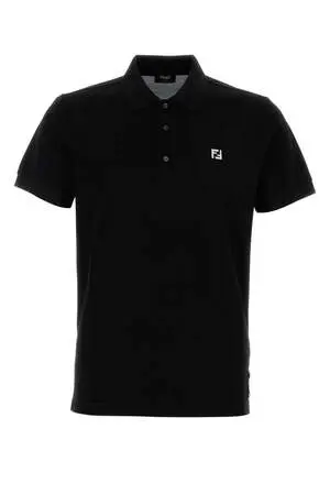 Fendi Piquet Polo Shirt - Black