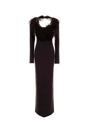 Attico Aubergine Jersey Long Dress - Purple