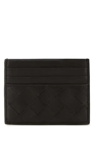Bottega Veneta Dark Nappa Leather Intrecciato Card Holder - Brown
