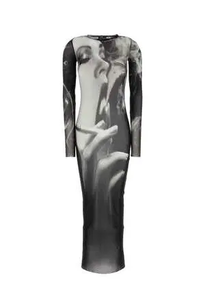 JEAN PAUL GAULTIER Printed Mesh Long Dress - Multicolor