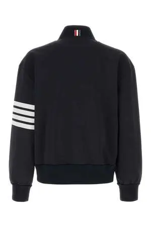 Thom Browne Midnight Stretch Viscose Blend Bomber Jacket - Blue