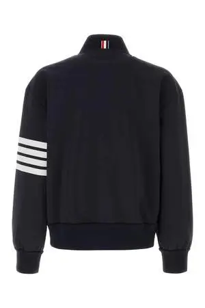 Thom Browne Midnight Stretch Viscose Blend Bomber Jacket - Blue