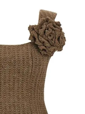 Giuseppe Di Morabito Knitted Wool Mini Dress - Brown