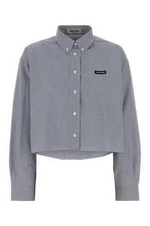 Miu Miu Embroidered Poplin Oversize Shirt - Multicolor