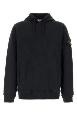 Stone Island Cotton Hooded Sweatshirt - Black