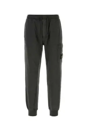 Stone Island Charcoal Cotton Joggers - Gray