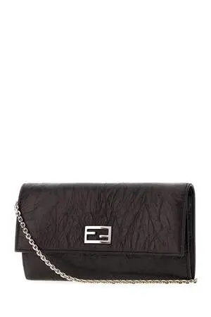Fendi Leather Tube Wallet - Black
