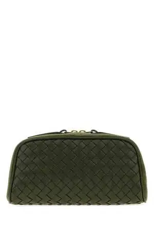 Bottega Veneta Bottle Leather And Suede Small Nodo Clutch - Green
