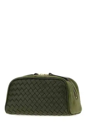 Bottega Veneta Bottle Leather And Suede Small Nodo Clutch - Green