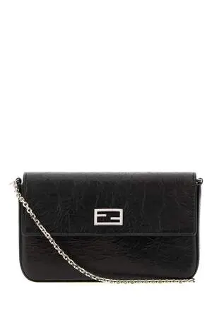 Fendi Leather Tube Wallet - Black