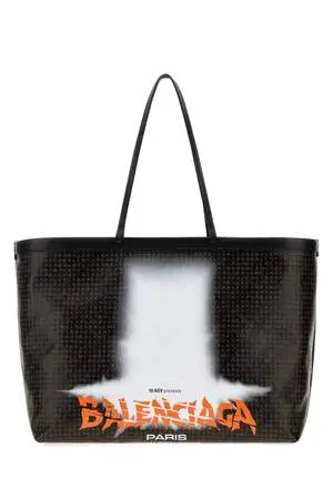 Balenciaga Printed Canvas Shopper Tote Bag - Multicolor