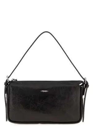 Fendi Leather Mall Handbag - Black