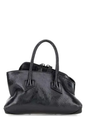 Attico The Attico Women Charcoal Leather Mini La Passeggiata Handbag Gray