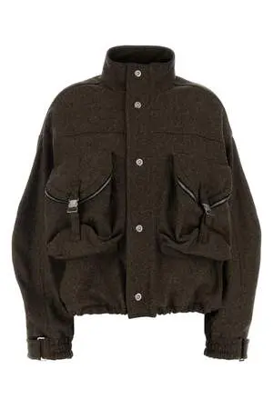 Attico Embroidered Wool Blend Bomber Jacket - Multicolor