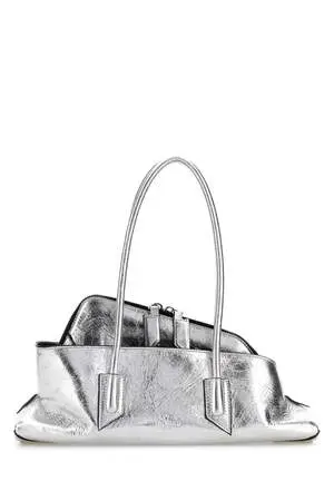 Attico Leather Small La Passeggiata Handbag - Silver