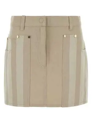 Fendi Beige Drill Mini Skirt