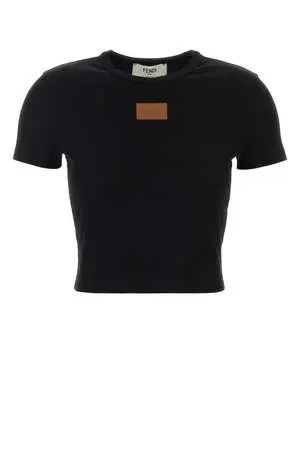 Fendi Stretch Cotton T-shirt - Black