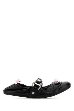 Balenciaga Leather City Ballerinas - Black