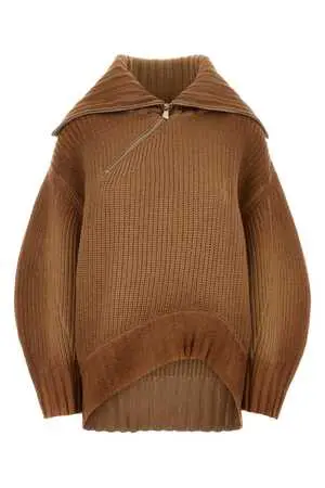 Attico Camel Wool Blend Sweater - Brown